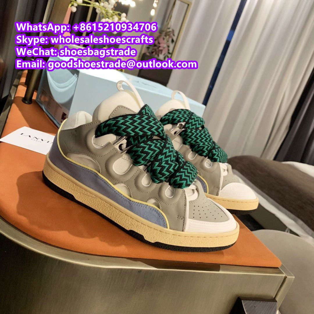 Lanvin curb sneaker Lanvin Lace Up Skate Sneakers Lavin leather suede ...