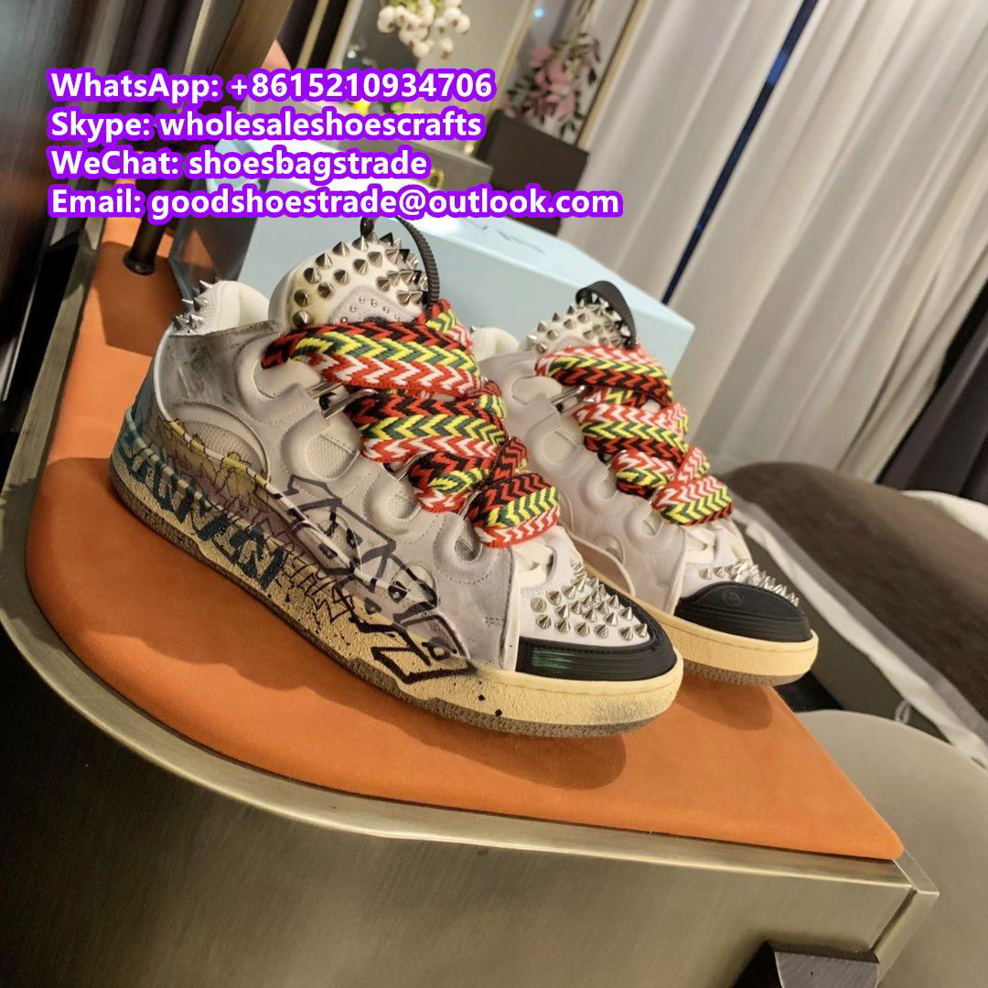 Lanvin curb sneaker Lanvin Lace Up Skate Sneakers Lavin leather suede ...