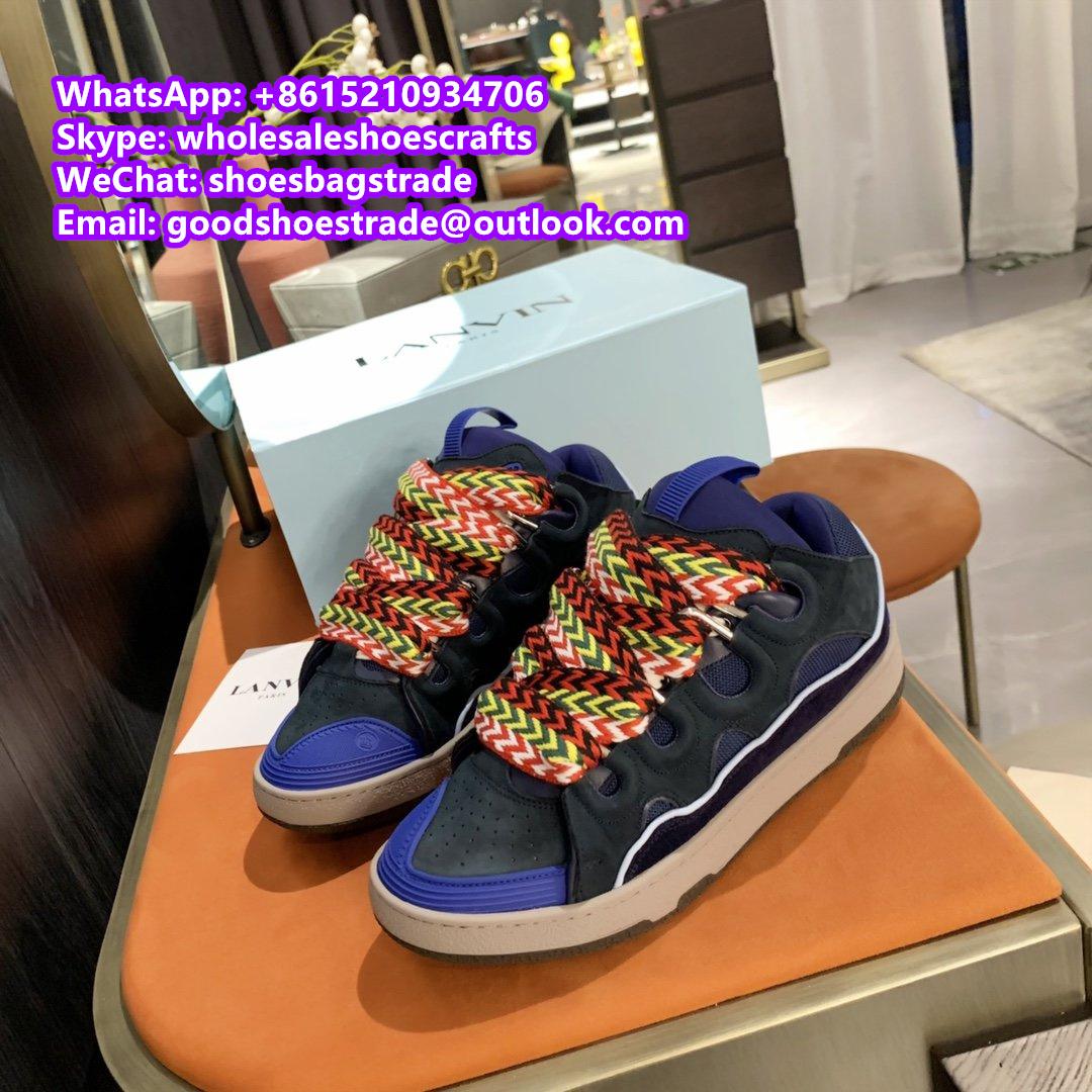 Lanvin curb sneaker Lanvin Lace Up Skate Sneakers Lavin leather suede ...