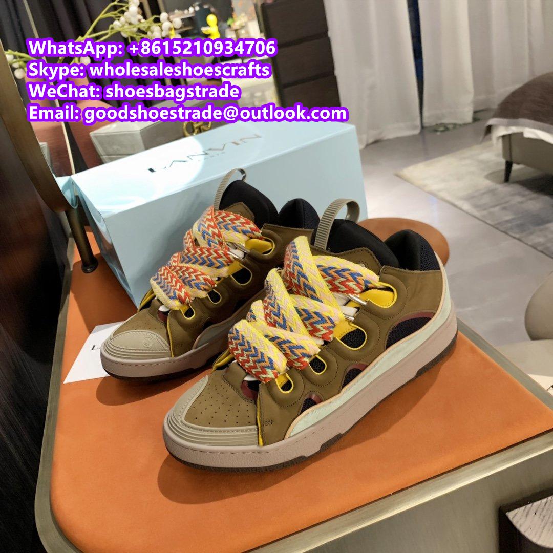 Lanvin curb sneaker Lanvin Lace Up Skate Sneakers Lavin leather suede ...