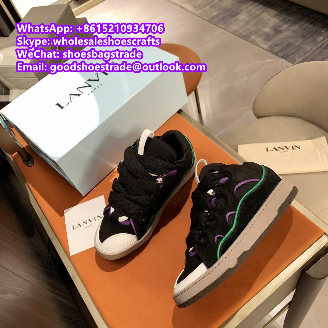 Lanvin curb sneaker Lanvin Lace Up Skate Sneakers Lavin leather suede ...