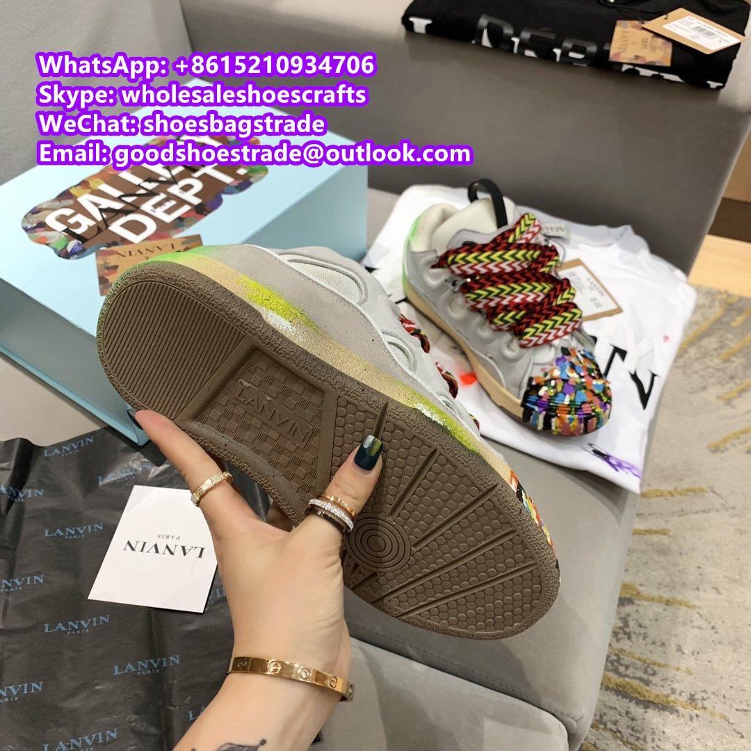 Lanvin curb sneaker Lanvin Lace Up Skate Sneakers Lavin leather suede ...