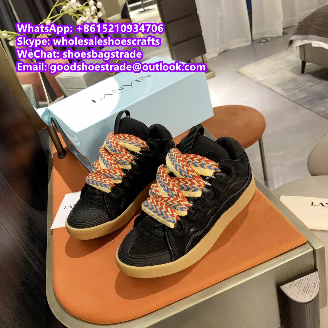 Lanvin curb sneaker Lanvin Lace Up Skate Sneakers Lavin leather suede ...