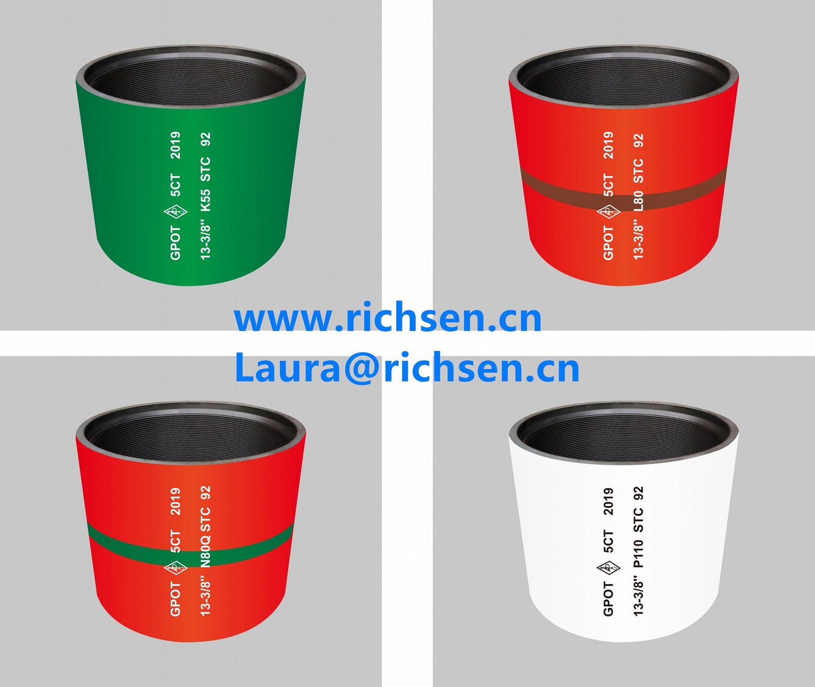 OCTG API5CT 13-3/8'' STC Casing Coupling K55 N80 L80 P110 Oilfield ...