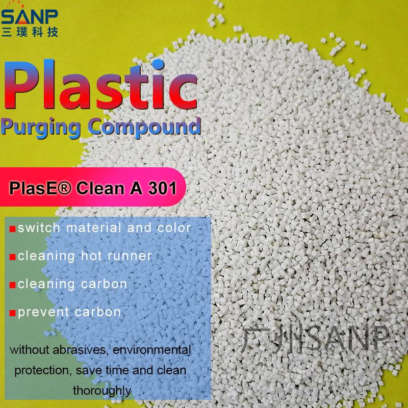 Purging compound for transparent PC PET PMMA color change and carbide ...