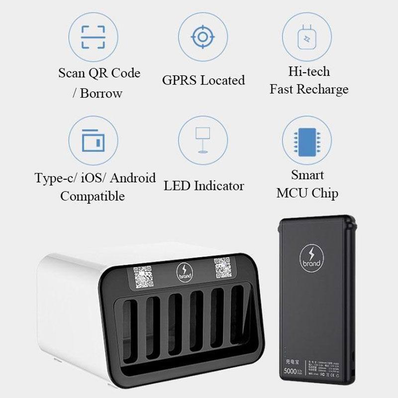 2020 Newest 6 Slots Power Bank Renting Machines for Hotels Restaurants ...