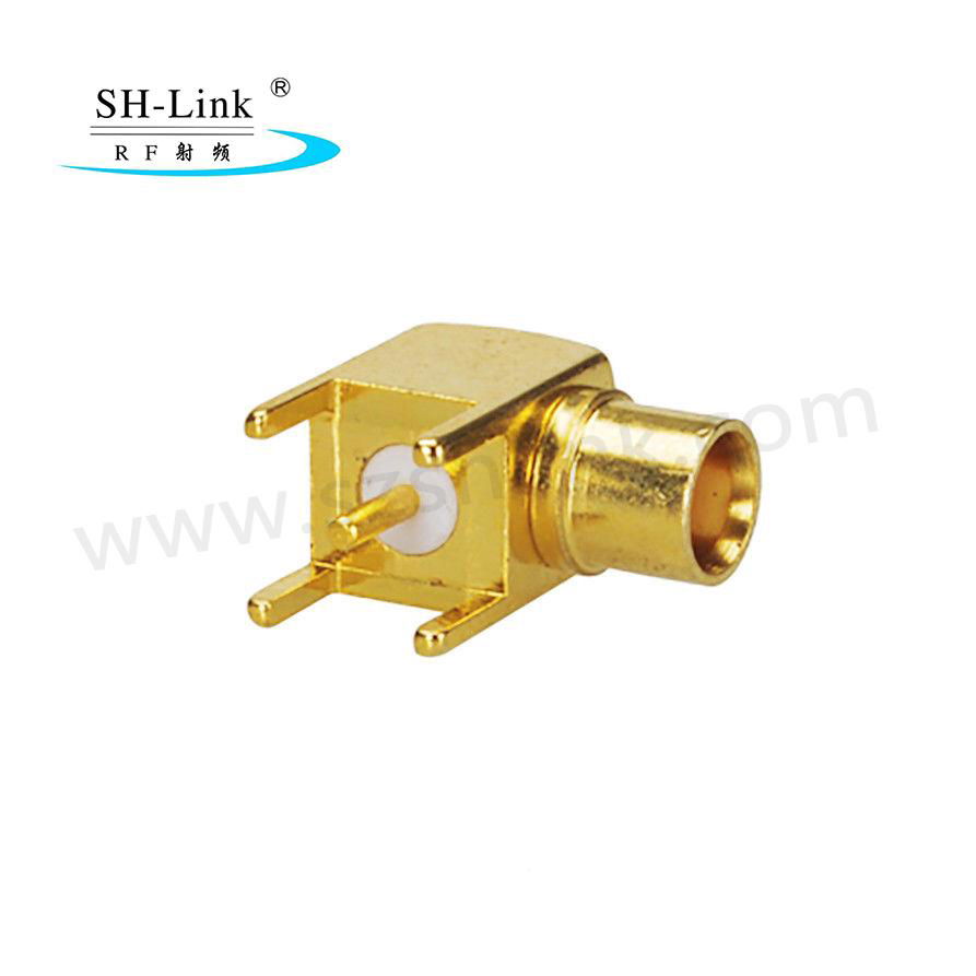 Radio frequency coaxial connector MCX female head bending four corner ...