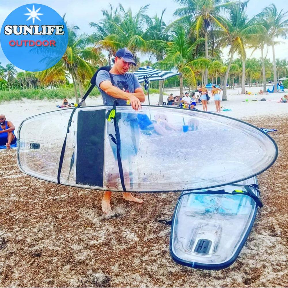 Wholesales Lexan Clear Paddle board transparent SUP with paddles and ...