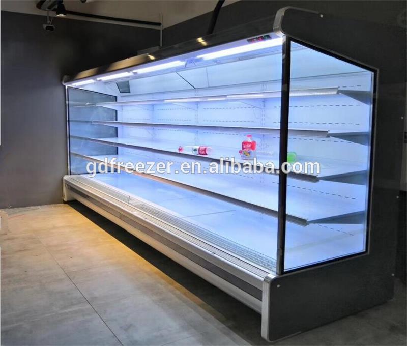 Supermarket open air curtain vegetable display cooler vegetable cooler ...