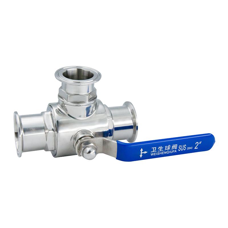 SMS Stainless Steel Sanitary Clamp T Port Ball Valves with 304 Grade ...