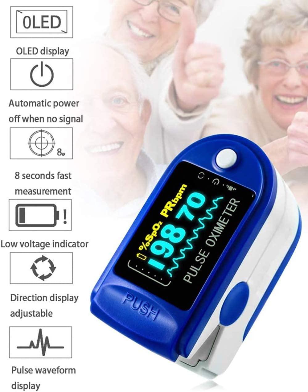CMS50D Fingertip Oximeter SPO2 Heart Rate Blood Oxygen Finger Monitors ...