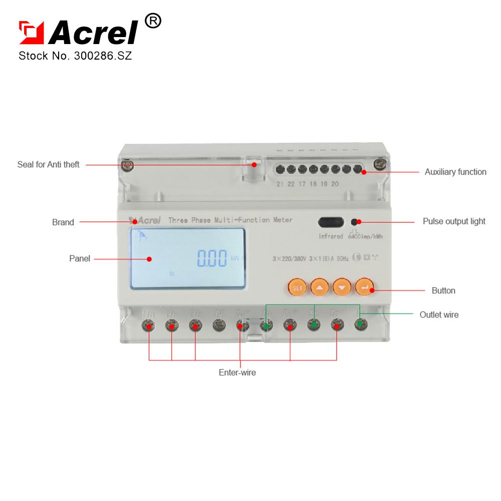 ACREL 300286.SZ ADL3000-E three phase multifunction DIN rail energy meter (China Manufacturer ...