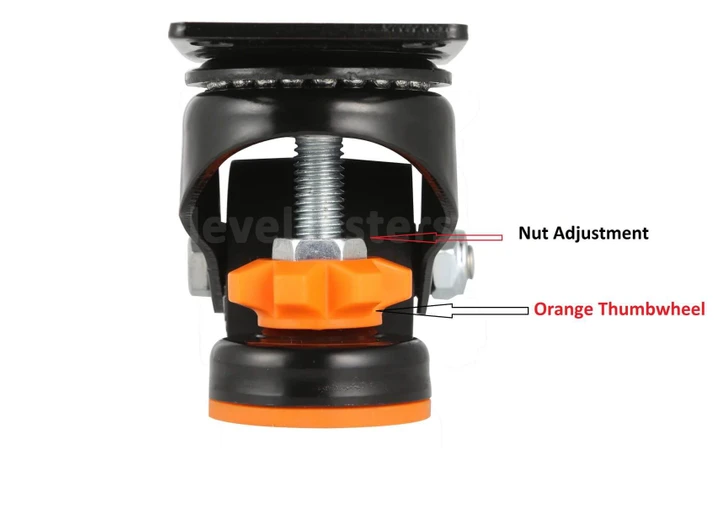 Leveling Casters with Adjustable Leveling Pad Dual-wheel Design ...
