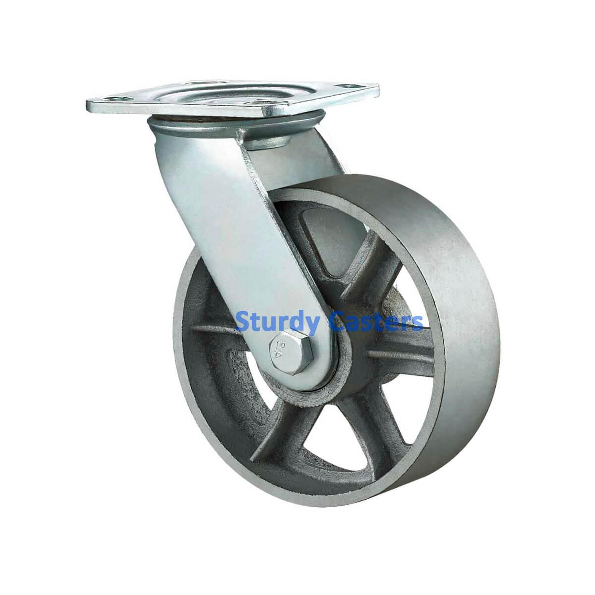 Steel Caster Wheels Heavy Duty Swivel with Spokes - H8050PSSS - LENVA ...