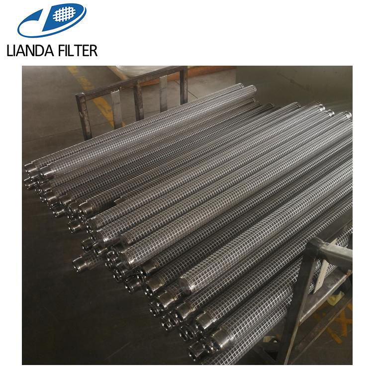 Pleated metal mesh sintered fiber polymer melt filter cartridge for ...