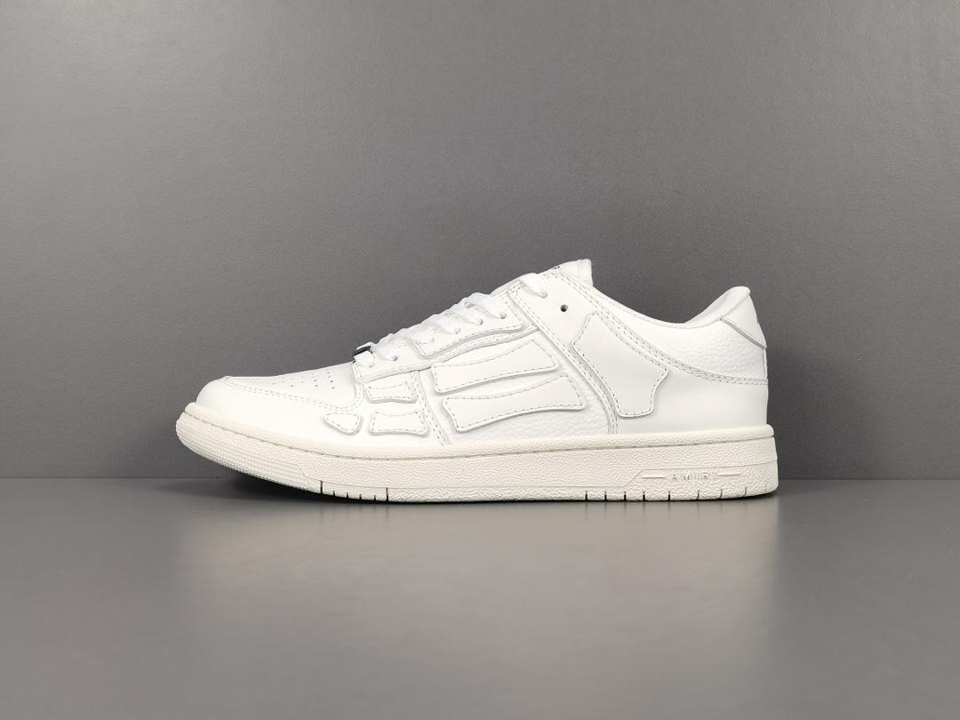 Amiri Skel Top Low White Blue sneaker Men Amiri bone leather lace up ...
