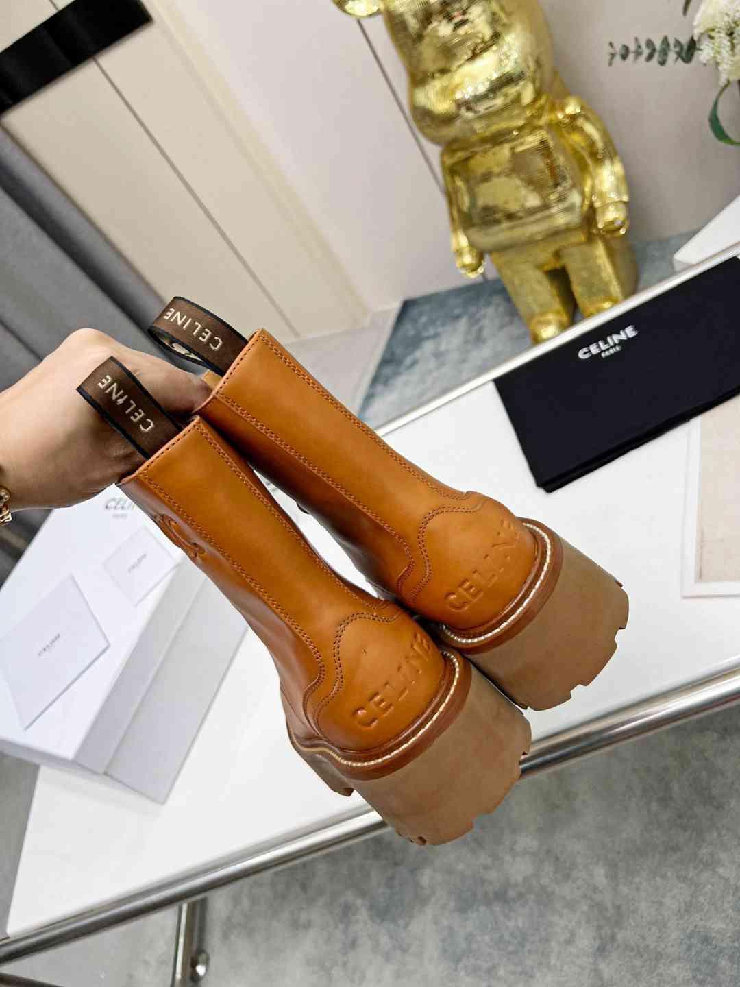 BULKY LACED UP BOOT IN NYLON AND SHINY BULL BLACK Women ankle Boot ...