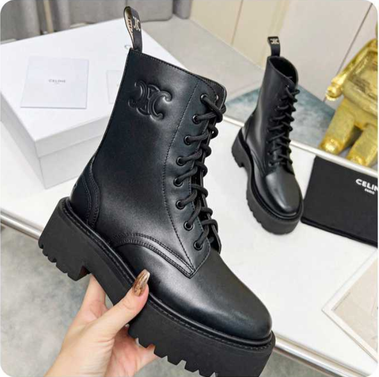 BULKY LACED UP BOOT IN NYLON AND SHINY BULL BLACK Women ankle Boot ...
