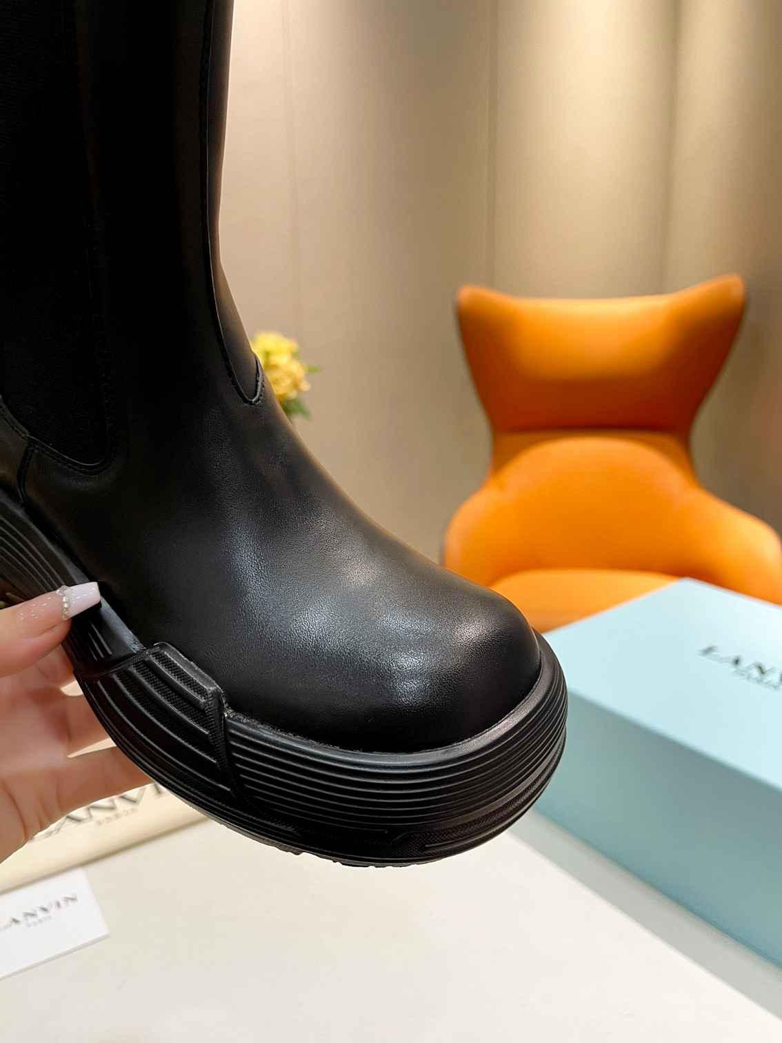 Lanvin Black Flash-X Bold Ankle-high Buffed Calfskin Chelsea Boots ...