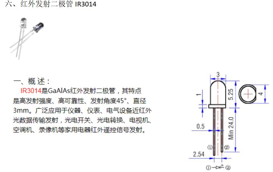 红外发射二极管 - IR5311C IR3014 - UNLIGHT (中国 广东省 贸易商) - 遥控器及配件 - 电子、电力 产品 「自助贸易」