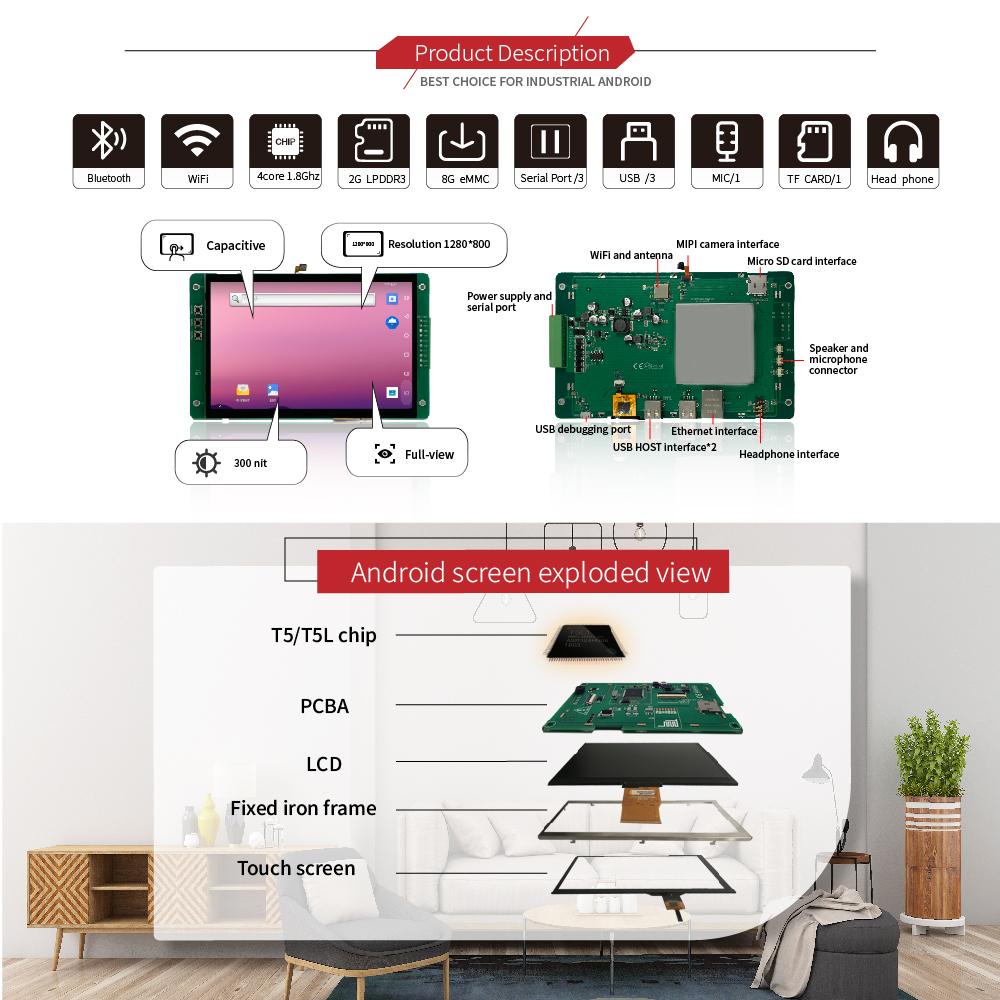 DWIN HMI Touch Screen Smart LCD Module with Android OS - DMG12800T070 ...