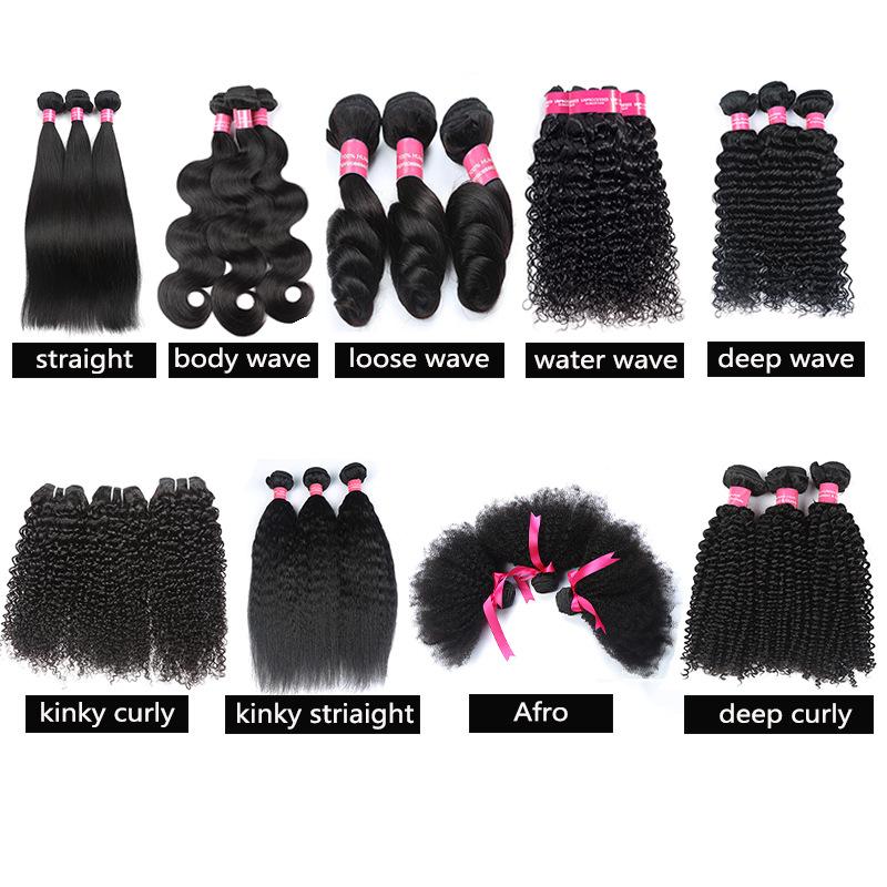 10A T shape 4x4 deep wave human hair Brazilian Human Hair Weaves middle ...