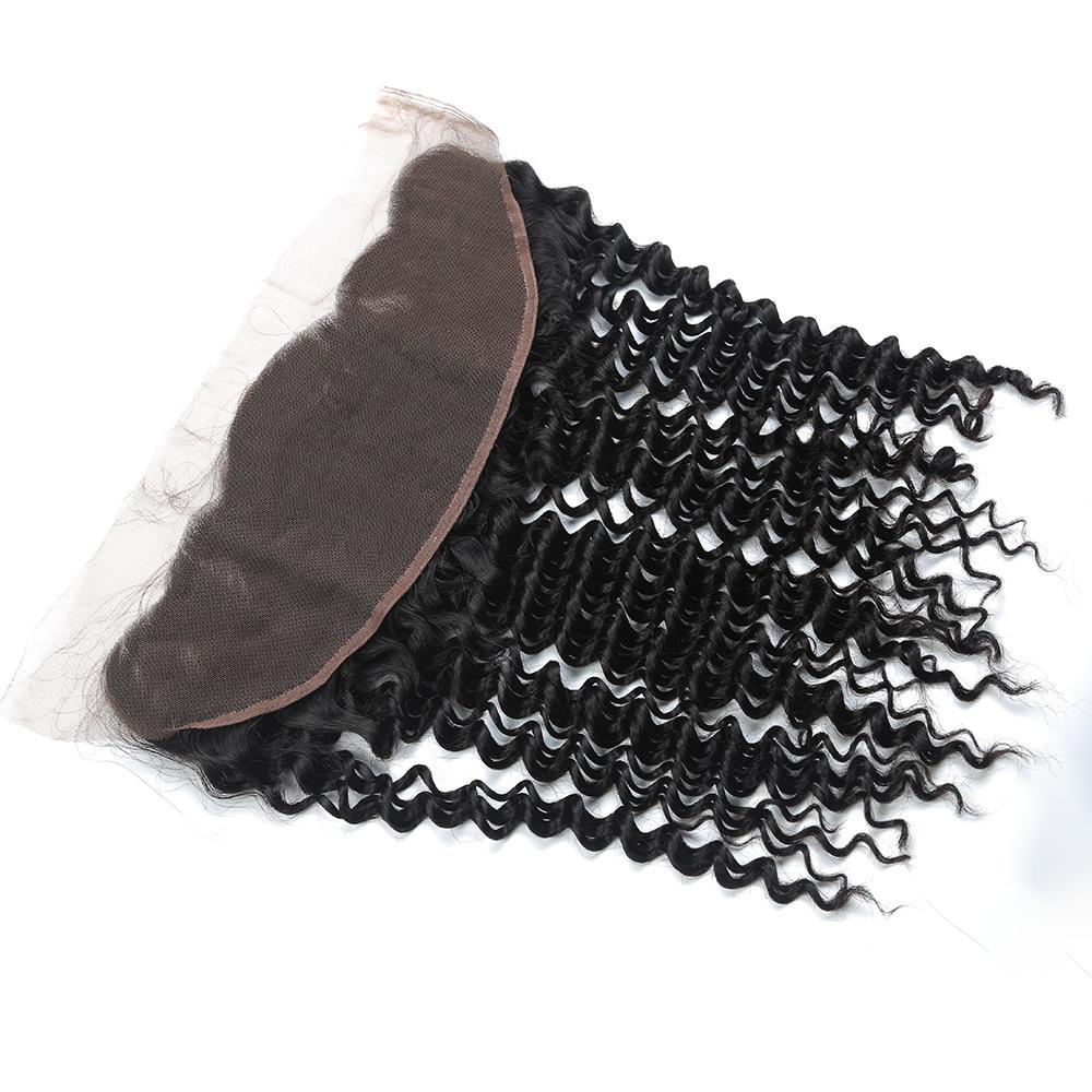 10A 4x13 closure frontal Straight Curly deep wave closure human hair ...