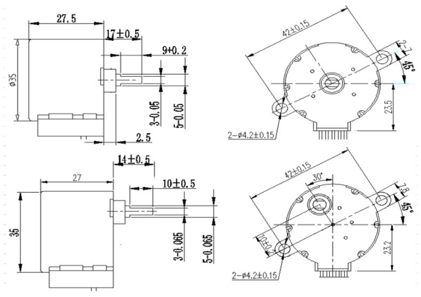 Micro 7.5 Degree Stepping Motor Mini 35byj46 Stepping Motor for TV ...