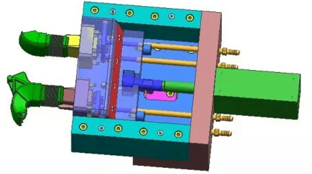 3 sets of classic mold structure diagrams for curved core-pulling ...