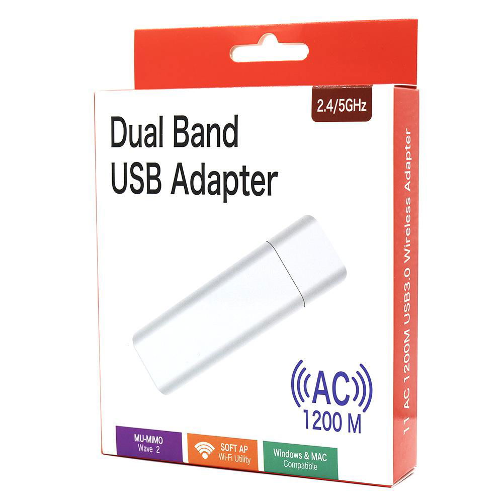 USB 3.0 Gigabit Wireless LAN AC1200M Dual Band 5G WIFI Signal Receiver ...