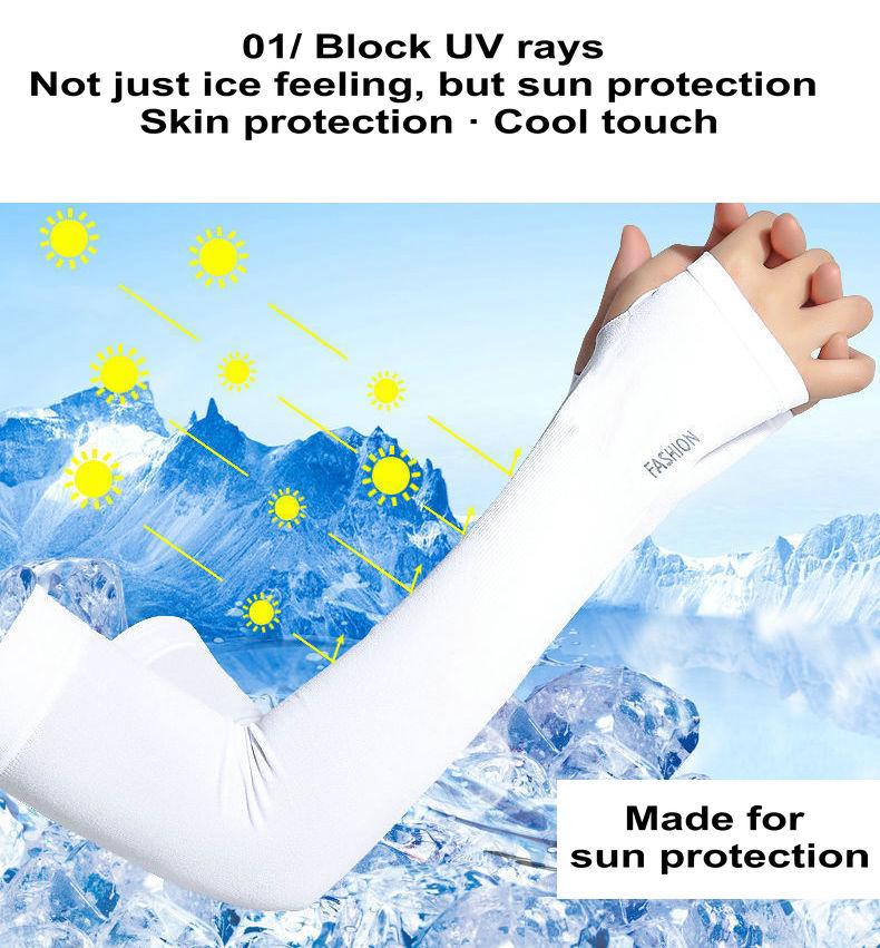 Ice Sleeve Arm Protector Sports Ice Silk Cuff Breathable Thin Men Women ...