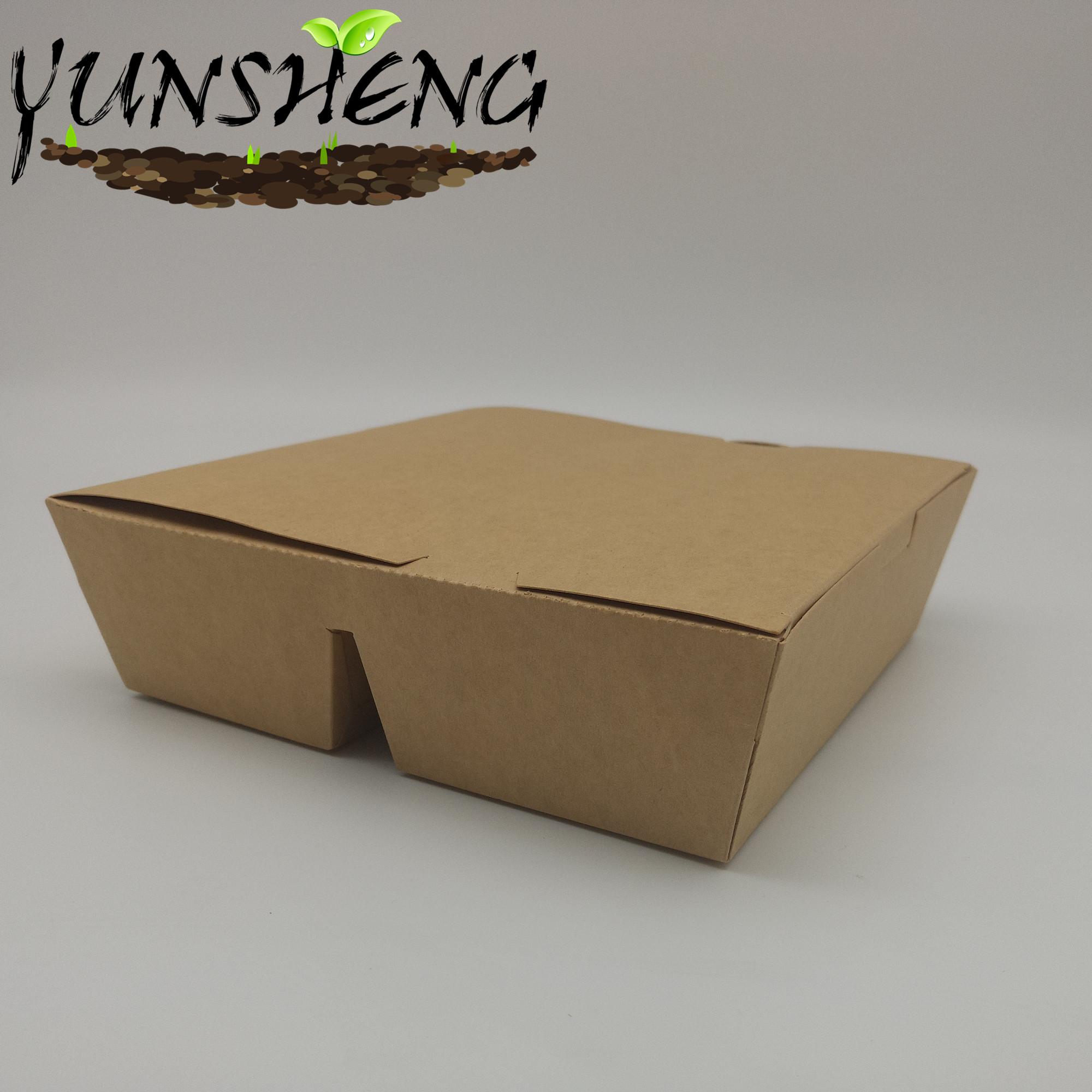 Brown Cardboard Kraft Paper Food Boxes with Dividers - 2/3 compartment ...