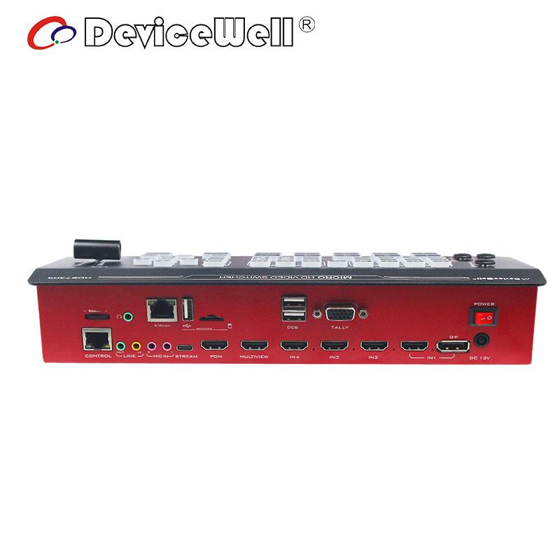 DeviceWell HDS7305 5-CH Stream Record T-bar HD Studio Video Switcher ...