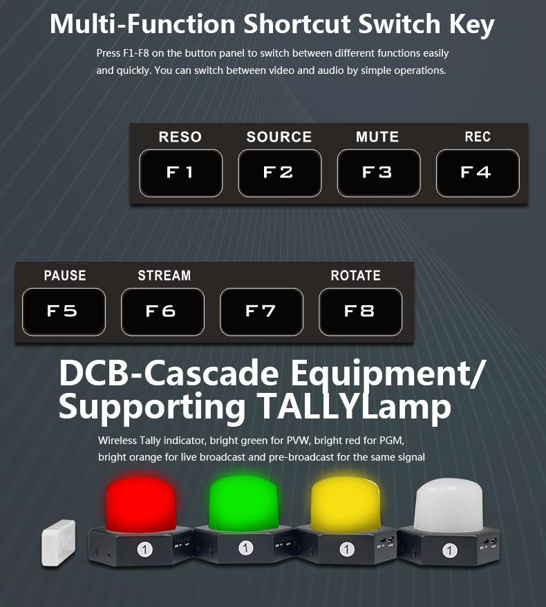 DeviceWell HDS7305 5-CH Stream Record T-bar HD Studio Video Switcher ...