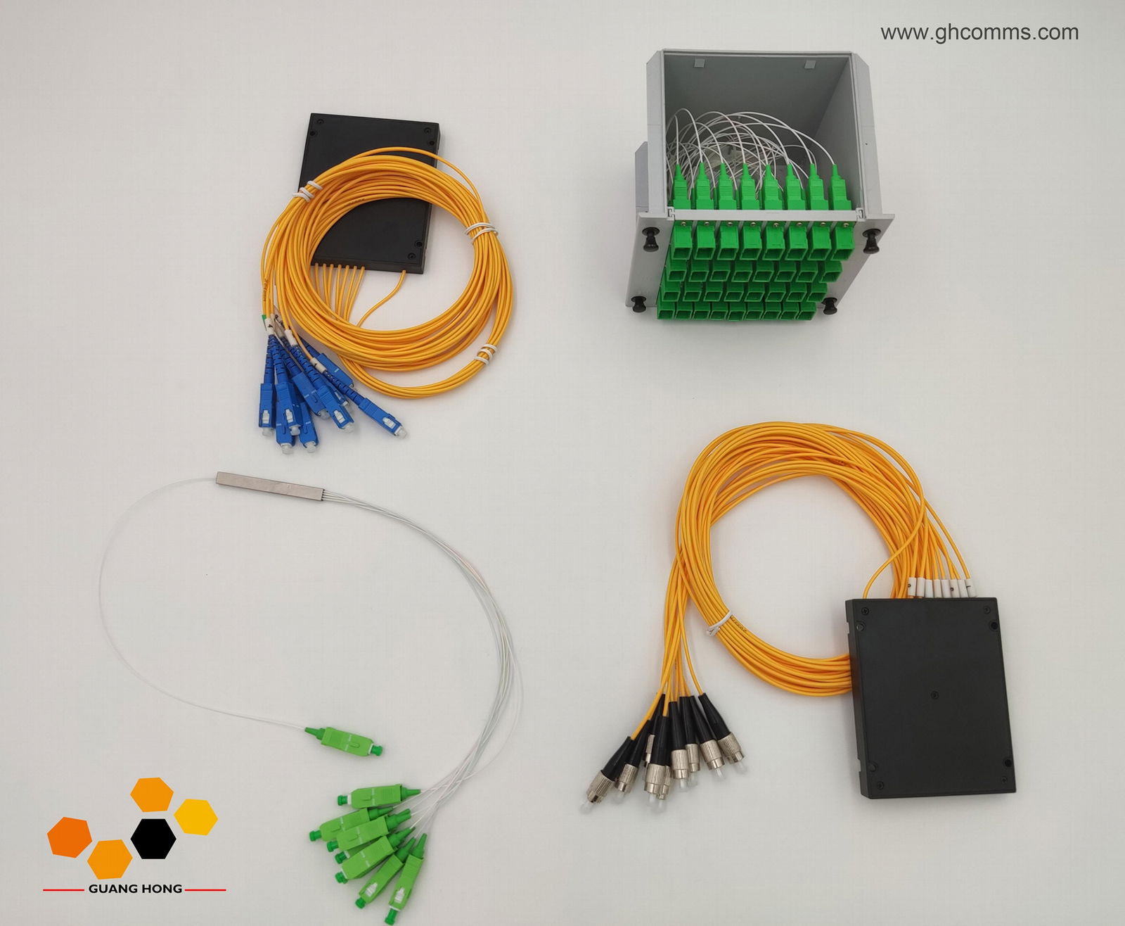 SC/UPC 1: 8 Fiber Optic PLC Splitters - GH08 - GUANGHONG (China ...