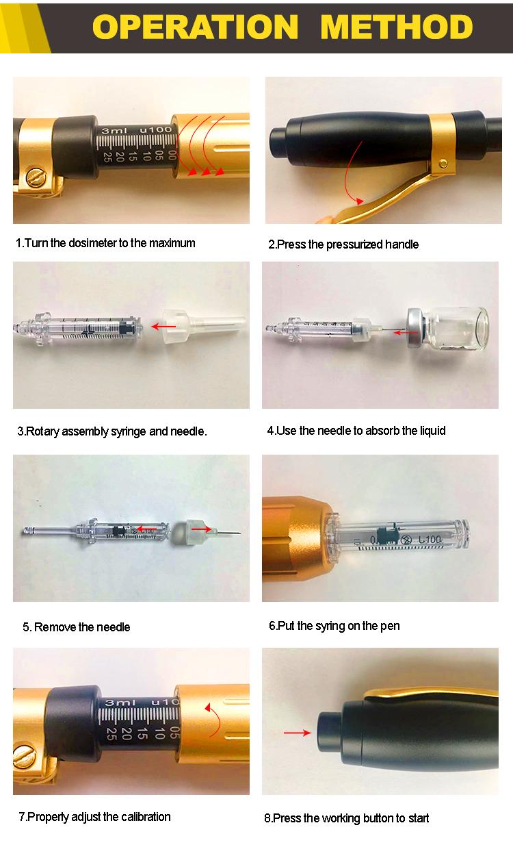 Antiaging hyaluronic pen mesotherapy lip filler Needleless Hyaluronic ...