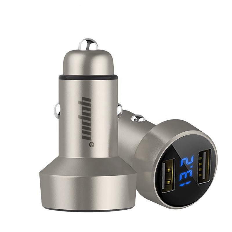 QC 3.0 Dual USB Car Charger LED Voltage Display Car Charger with Zinc ...
