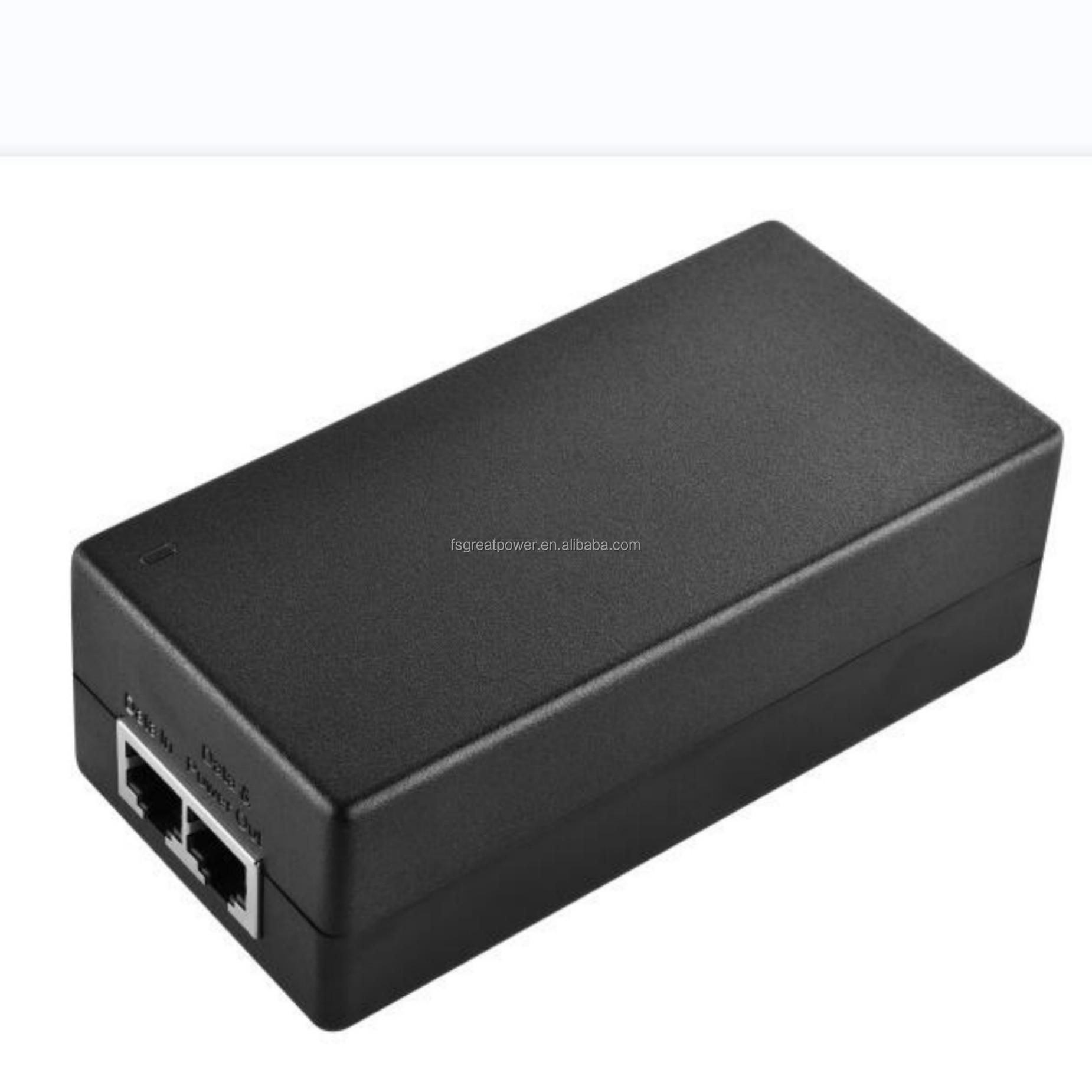 60W 48Vdc passive Gigabit PoE injector 48V PoE power supply 10/100/1000Mbps PoE - GRT- PoE30 ...