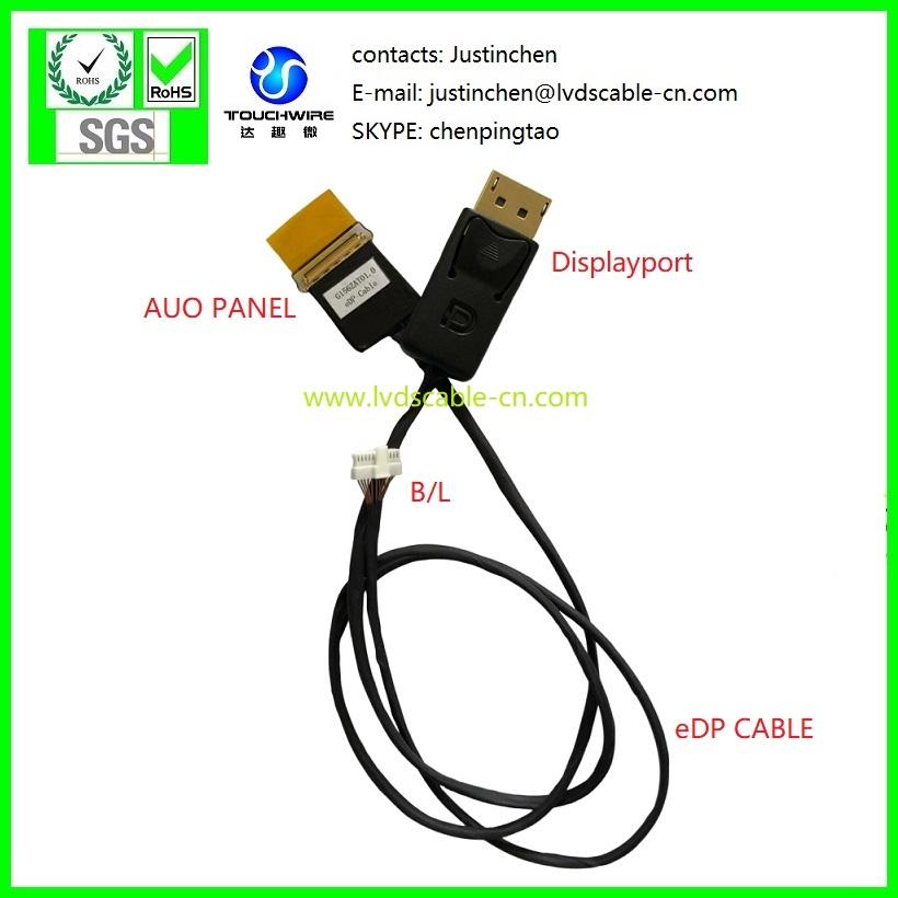 eDP CABLE, IPEX 20453 to DP(Displayport 20PIN male) ,micro coaxial ...
