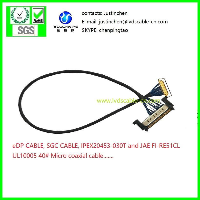 LVDS CABLE,SGC CABLE,IPEX 20453-030T to JAE FI-RE51CL,UL10005 coaxial cable - ipex20453-030T ...