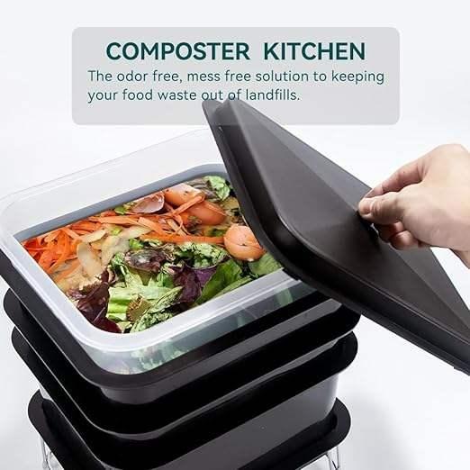 4Trays Mini Portable Worm Factory Vermicomposting Bin for Inside ...