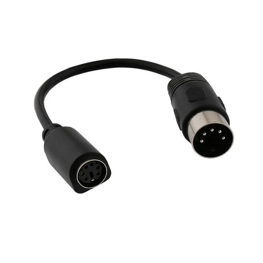 Black DIN5 pin to MD6 hole small head PS2MIDI5P male and female MD6P ...