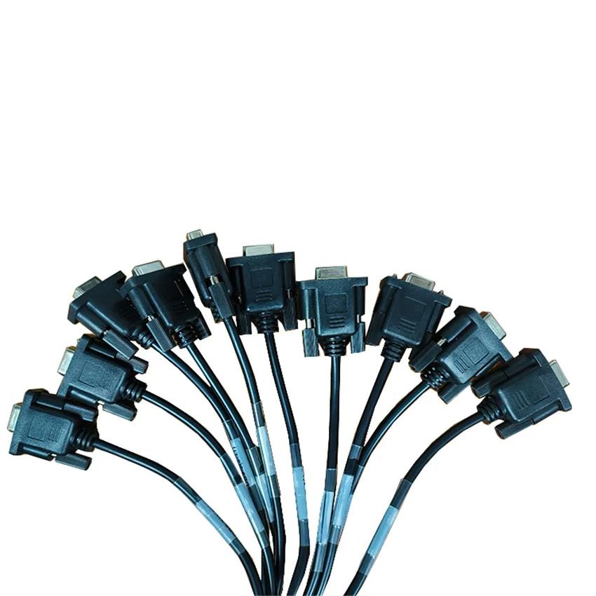 Car OBD2 male to 10 DB9PIN serial RS232OBD gateway connector cable tool ...