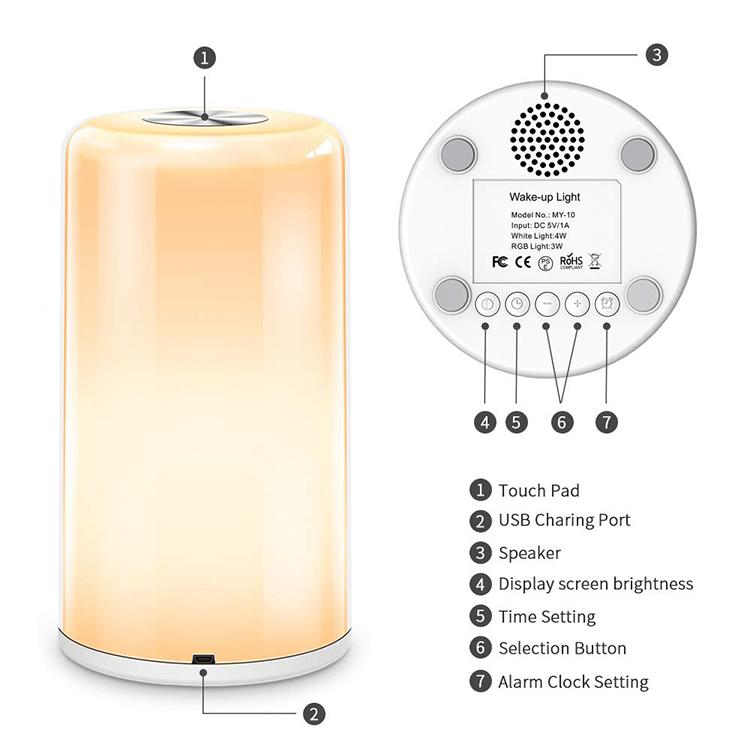 New hot sale sunrise simulation alarm clock wake up light - MY-06 - OEM ...