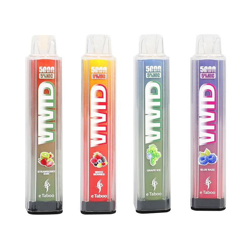 eTaboo Vivid 5000 puffs led light disposable pod vape with mesh coil ...