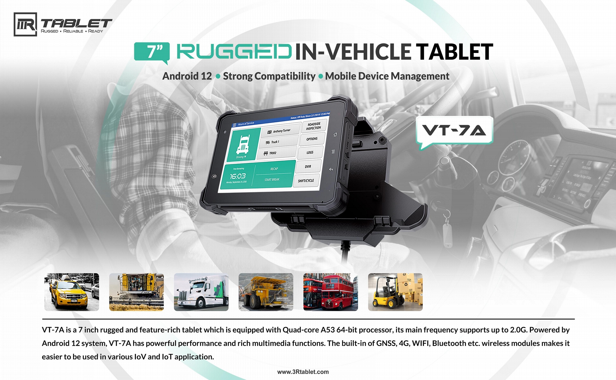 VT-7A with GNSS 4G powered by Android 12 for various application ...