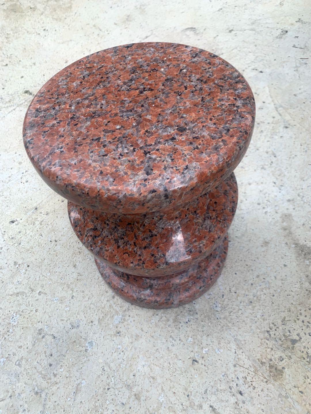 Red Granite Polishing Surface Stone Table And Stone Stool - HST (China ...