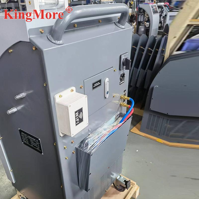 Flushing with AC recovery machine A/C service station R134a gas recycle ...