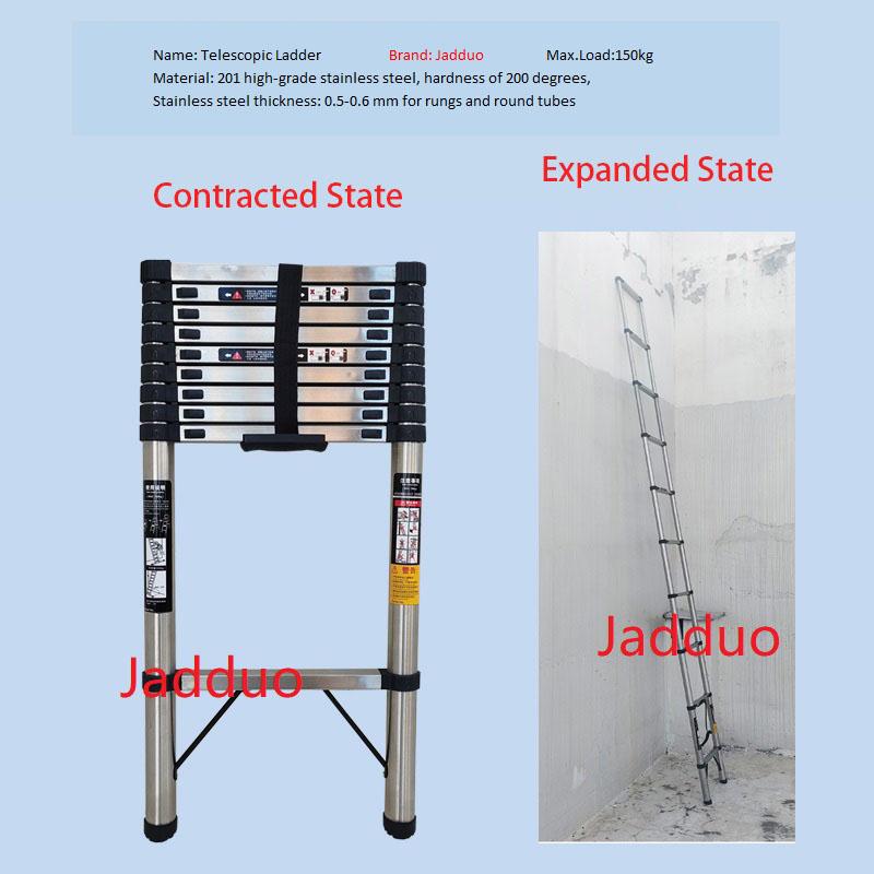 Stainless Steel Single Telescopic Ladder3.5m - 1.9m to 6.3m - Jadduo ...