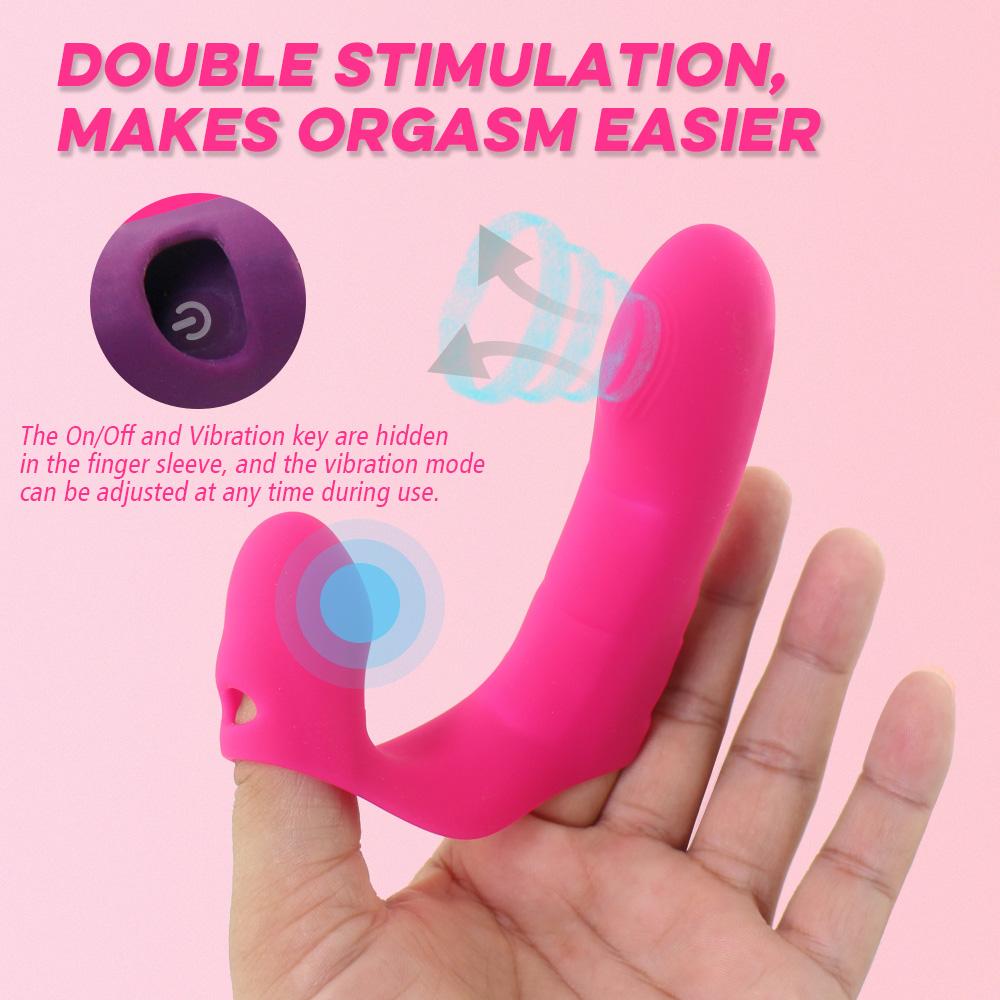 Three Colors Waterproof 10 Vibration Modes Finger Sheath Vibrator La